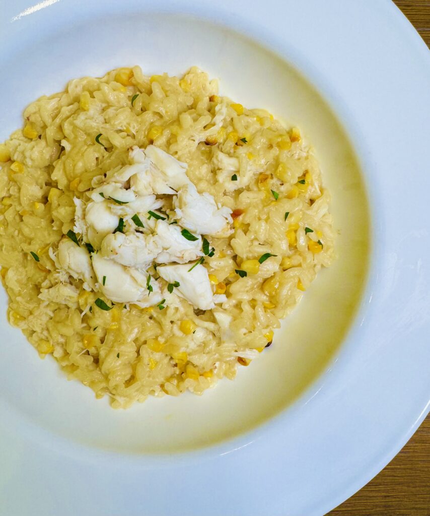Roasted Corn & Crab Risotto